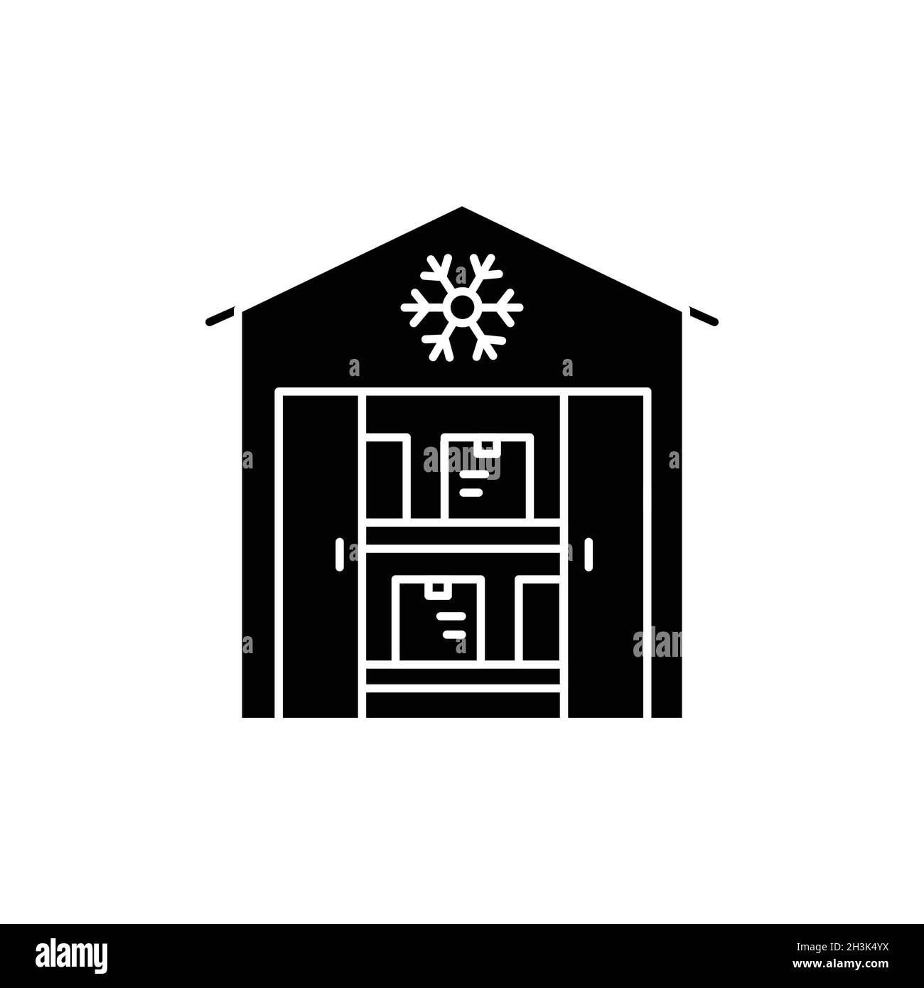 Refrigeration warehouse olor line icon. Pictogram for web page, mobile ...
