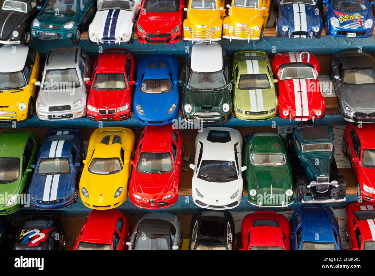 Row of Model Cars Stock Photo - Alamy