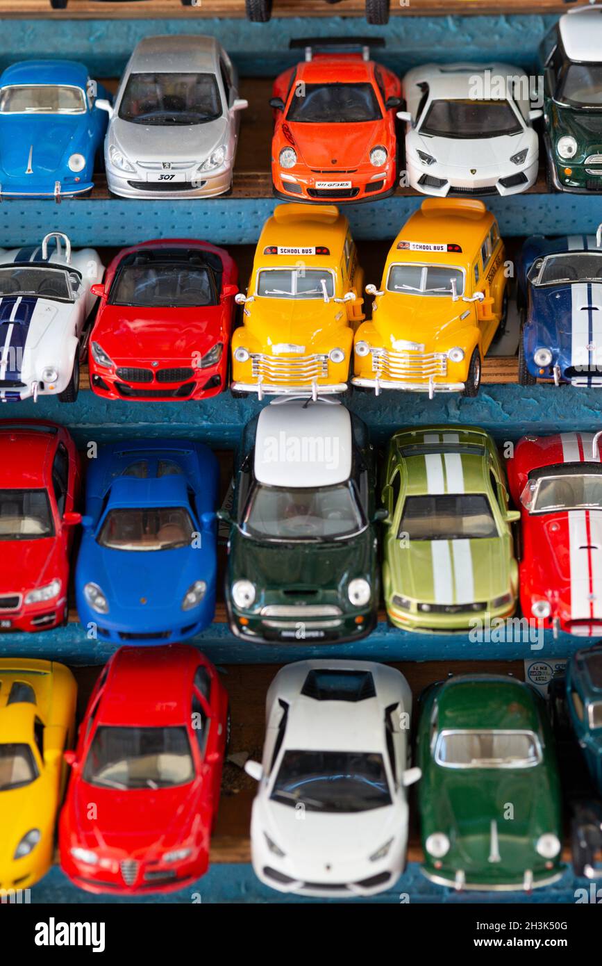 Row of Model Cars Stock Photo - Alamy