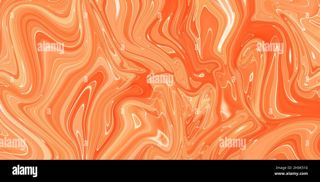 Abstract orange paint background. Acrylic texture with marble pattern ...
