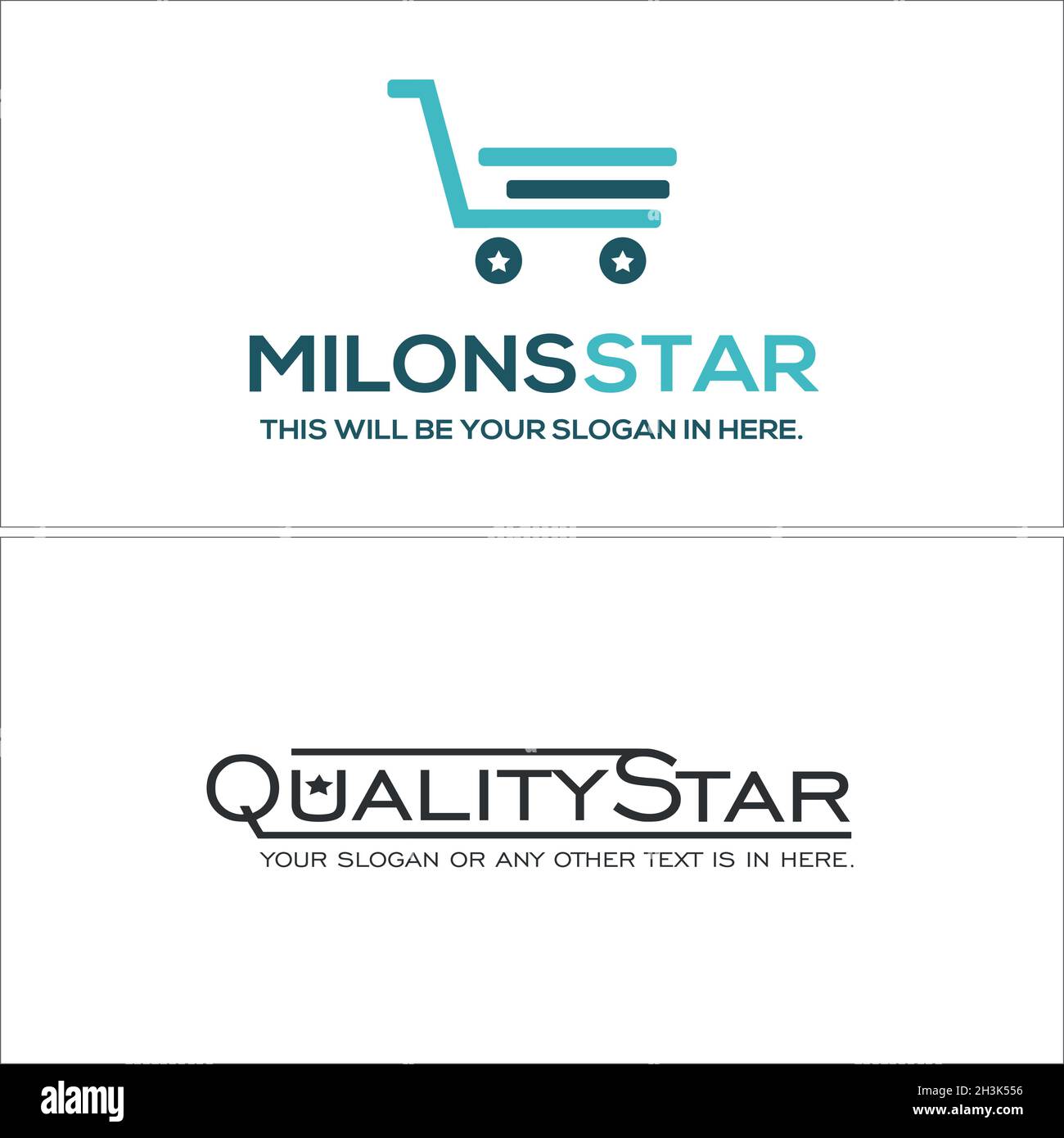 Modern retail business market shopping cart logo design Stock Vector ...