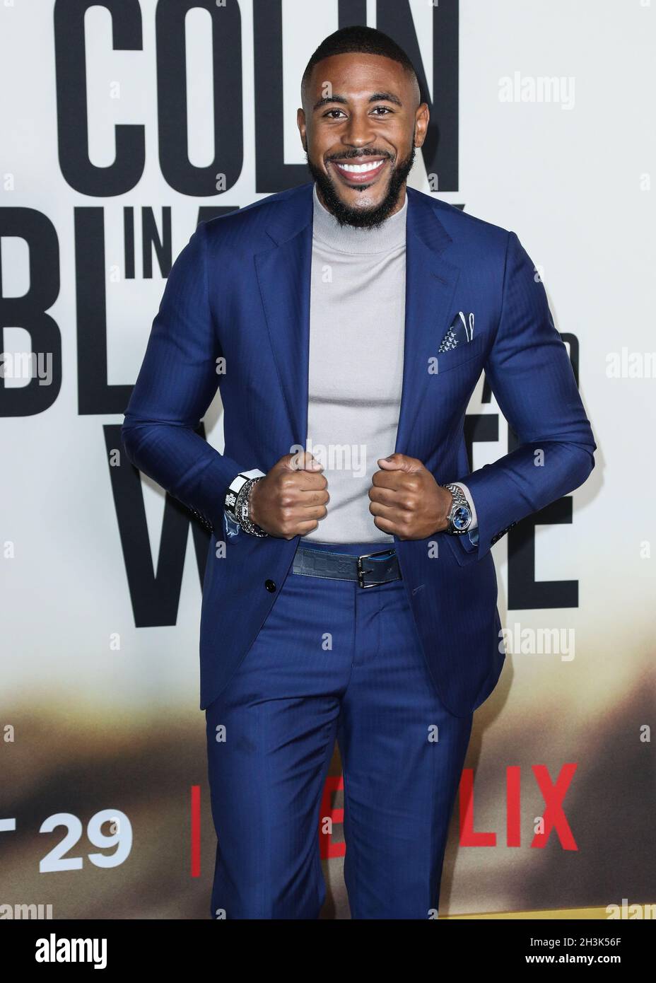 LOS ANGELES, CALIFORNIA, USA - OCTOBER 28: Blaise Ffrench arrives at ...