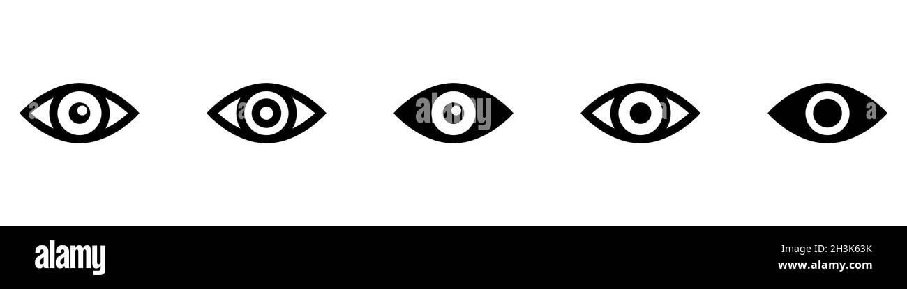 Different eye icon set isolated on white background Stock Vector Image ...