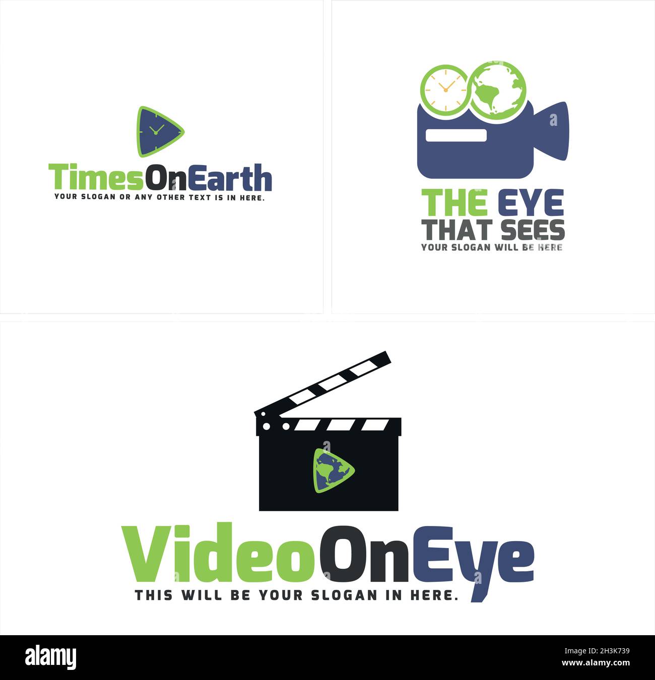 Modern movie film shoot world camera video logo design Stock Vector ...