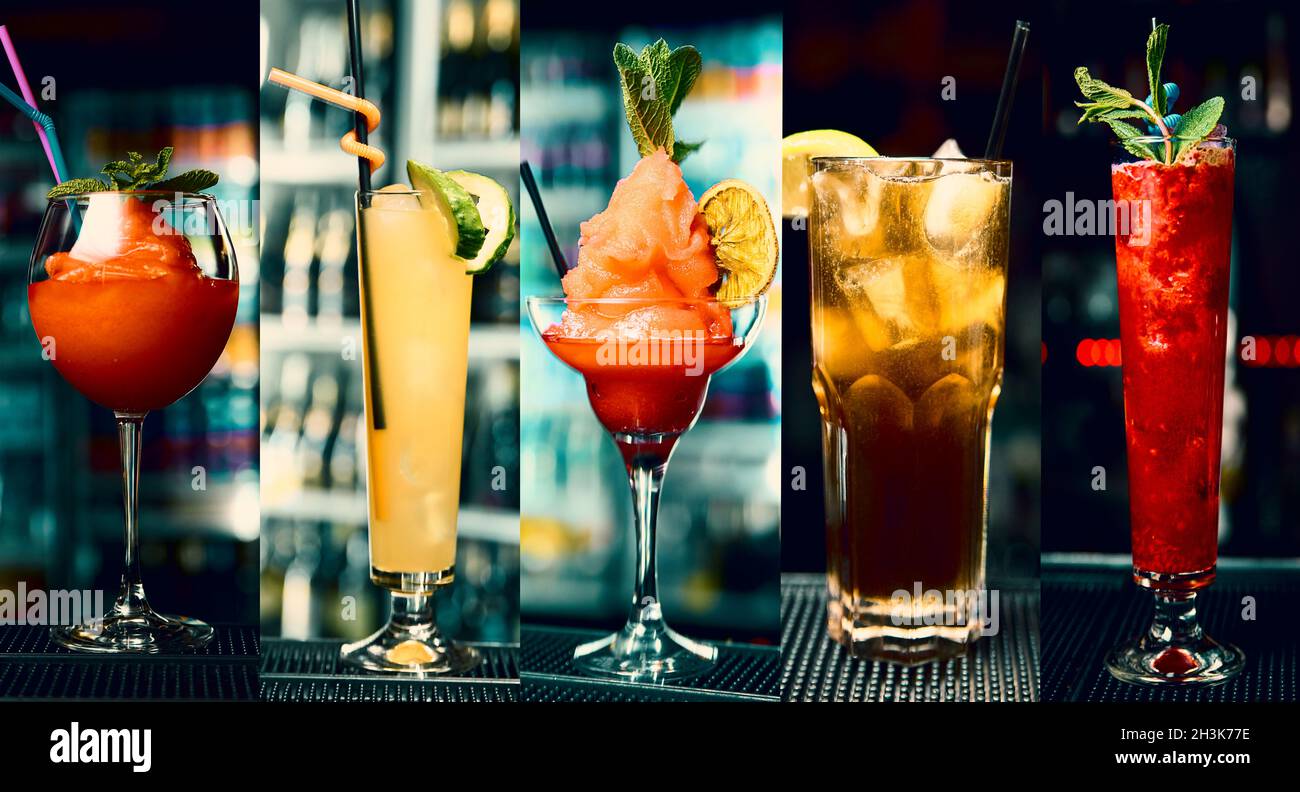 Cocktails collage hi-res stock photography and images - Alamy