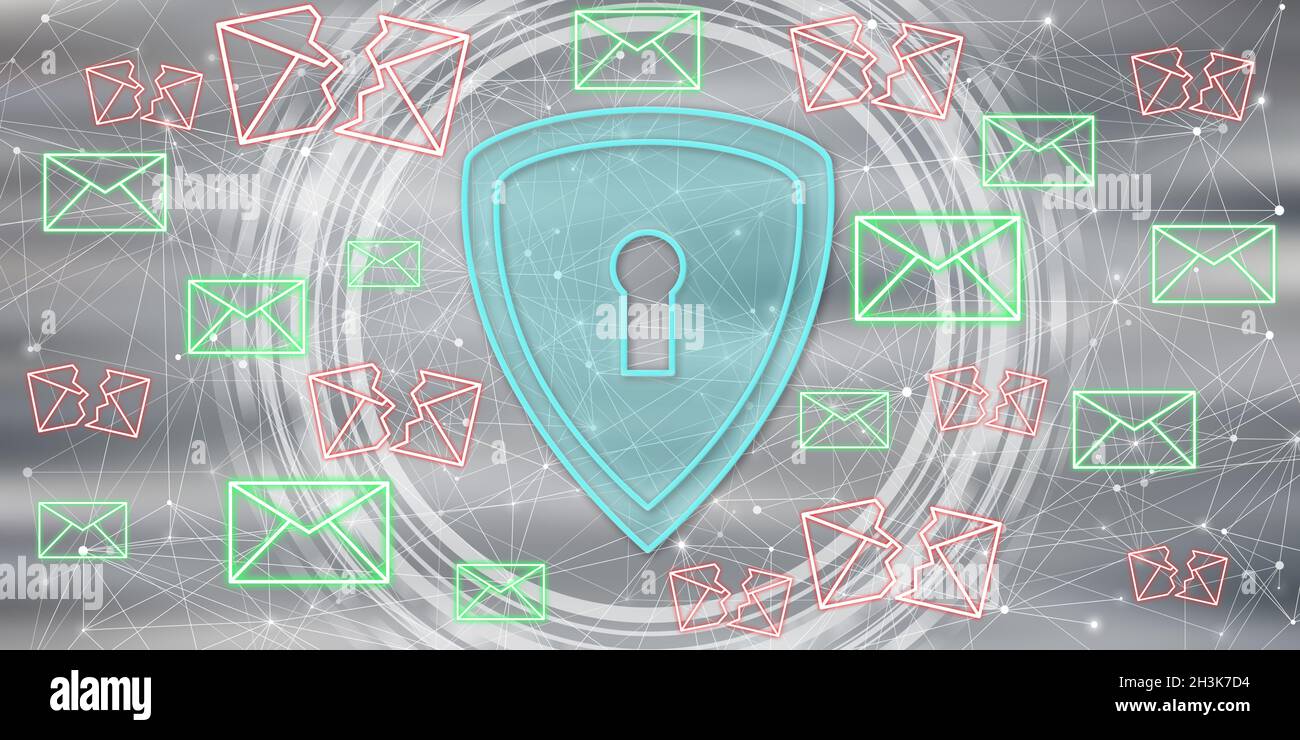 Illustration of an email protection concept Stock Photo - Alamy