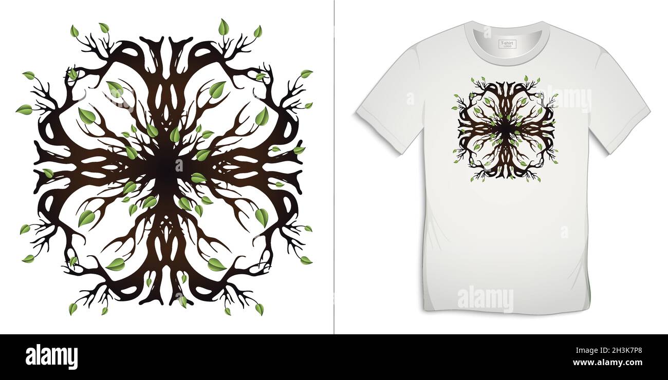 Graphic Tree With Roots Background