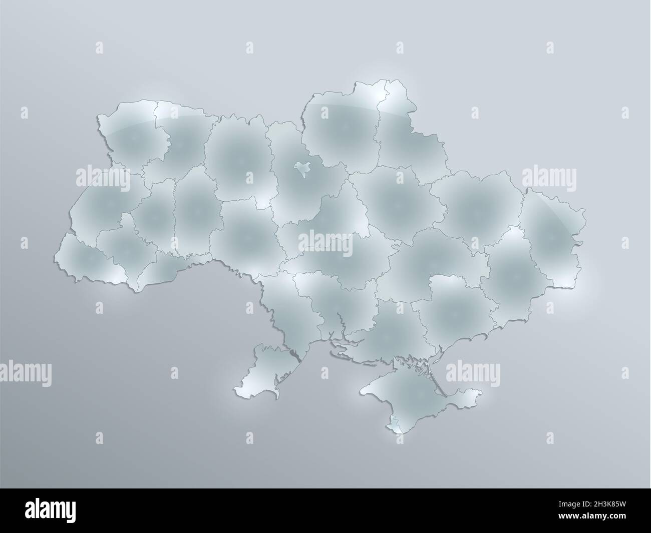 Ukraine map and flag, administrative division, separates regions and ...