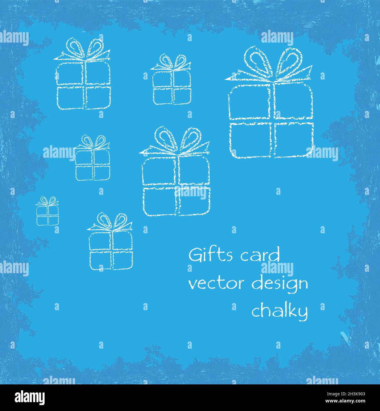 Gifts with frozen frame, winter motive greeting card, vector Stock ...
