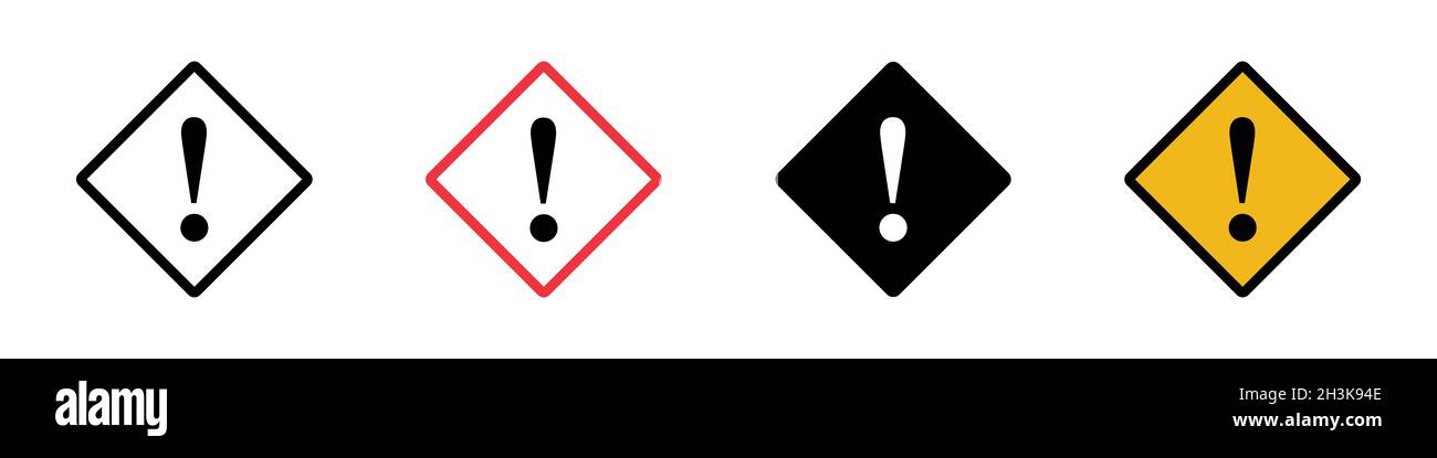 Caution sign icon set simple design Stock Vector Image & Art - Alamy