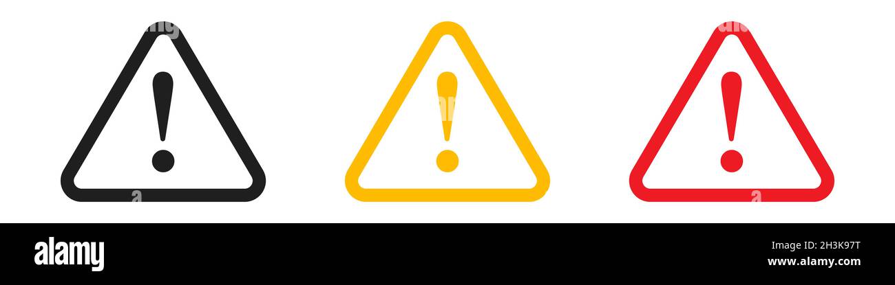 Caution sign icon set simple design Stock Vector Image & Art - Alamy