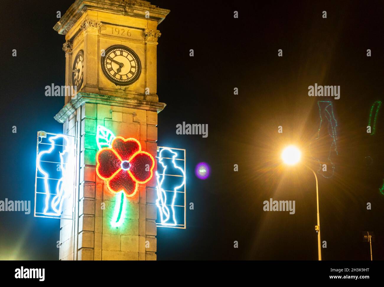 October 28th 2021 Goole: Goole lights up for veterans, clock tower ...