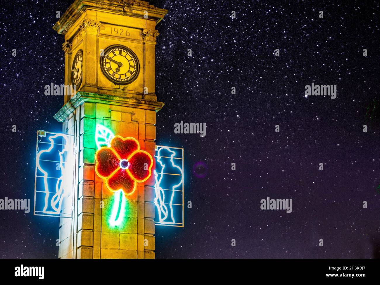 October 28th 2021 Goole: Goole lights up for veterans, clock tower ...