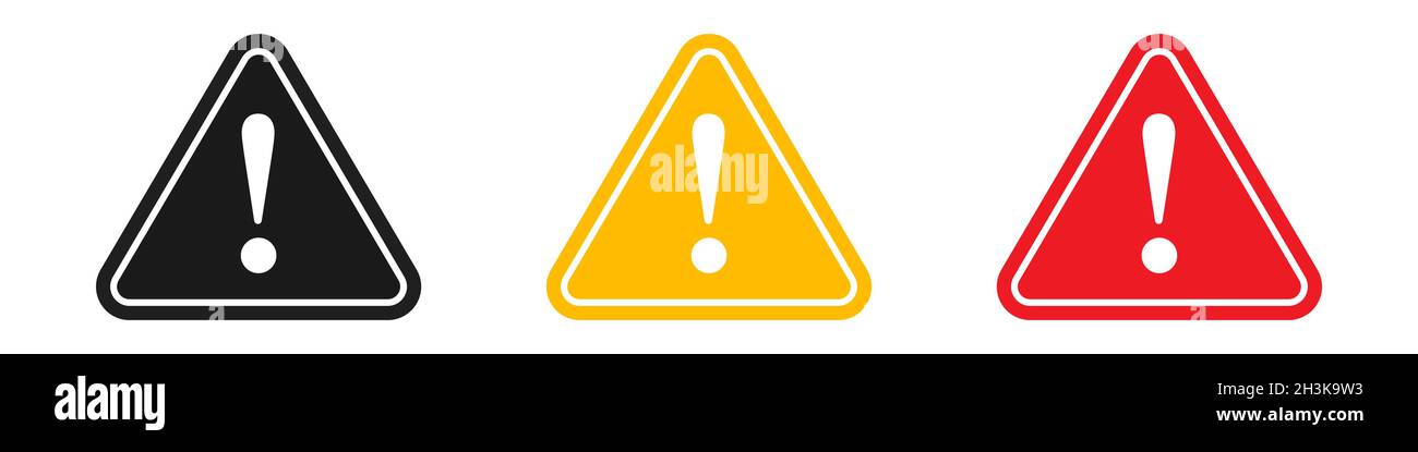 Caution sign icon set simple design Stock Vector Image & Art - Alamy