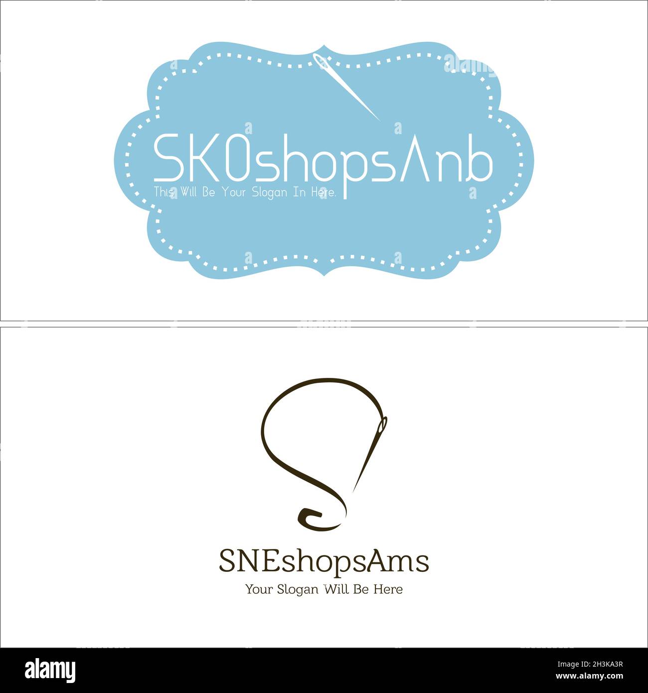 Modern business fashion sewing needle logo design Stock Vector Image ...