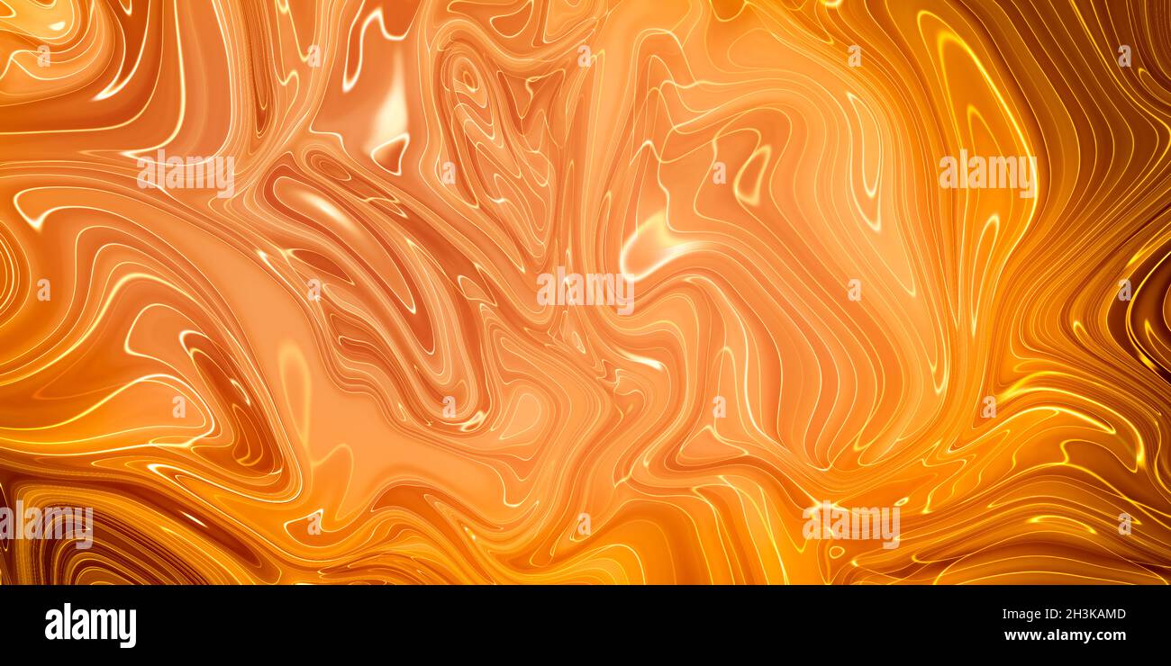 Abstract orange paint background. Acrylic texture with marble pattern ...