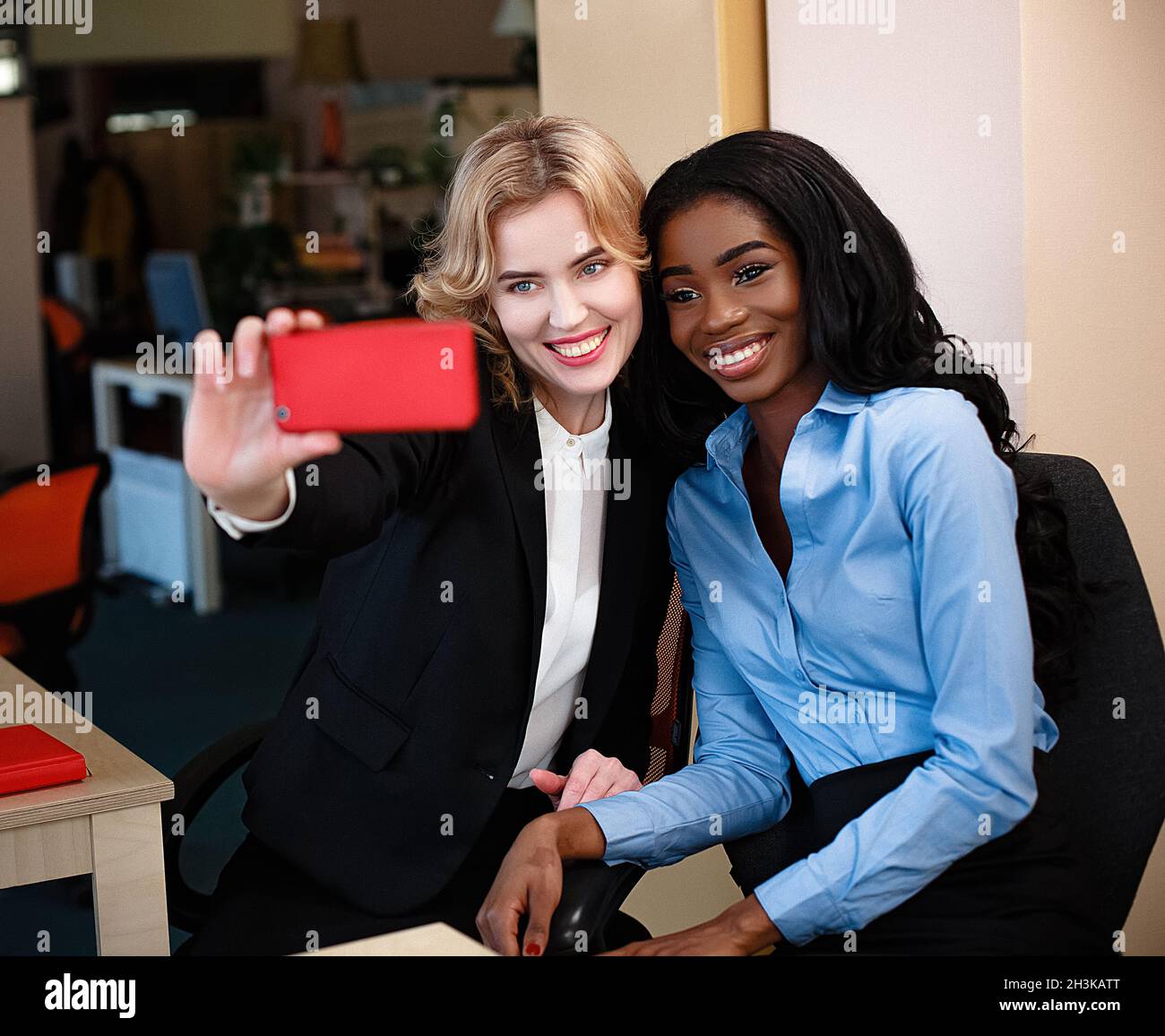 Two friends making selfie together hi-res stock photography and images ...