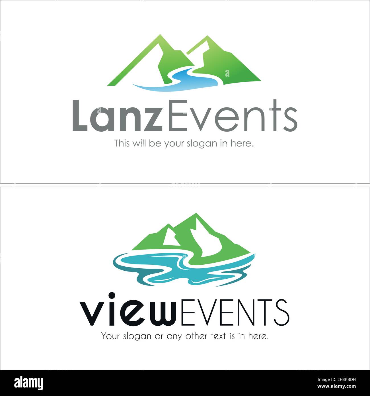 View beautiful lake green Stock Vector Images - Alamy