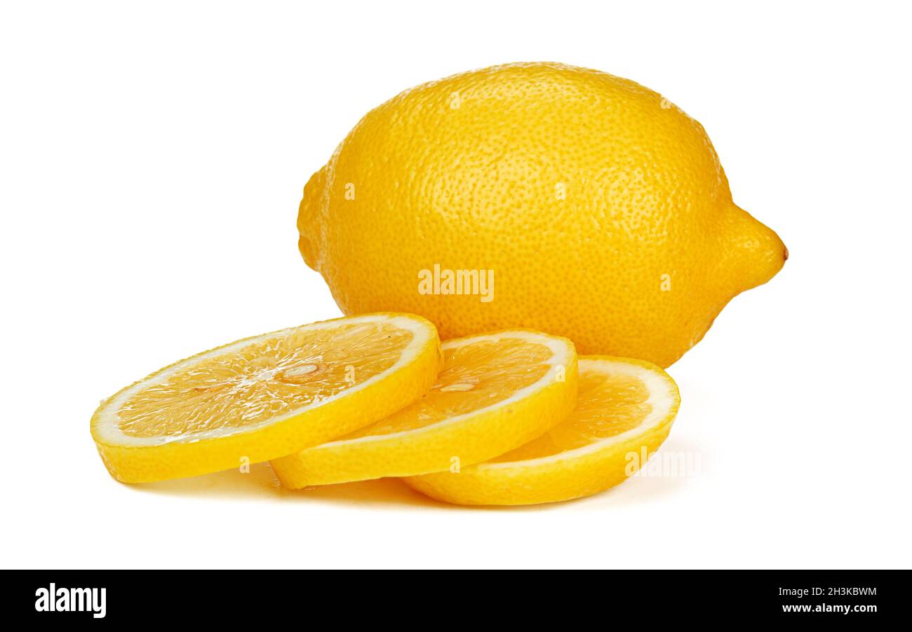 Chopped lemon fruit isolated on white background Stock Photo - Alamy