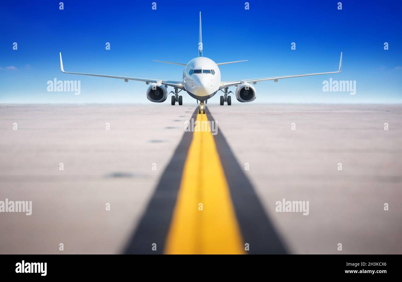 Airplane wing fly in blue hi-res stock photography and images - Alamy