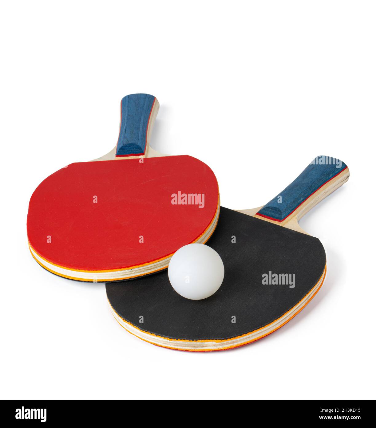 Two ping pong rackets isolated on white background Stock Photo - Alamy