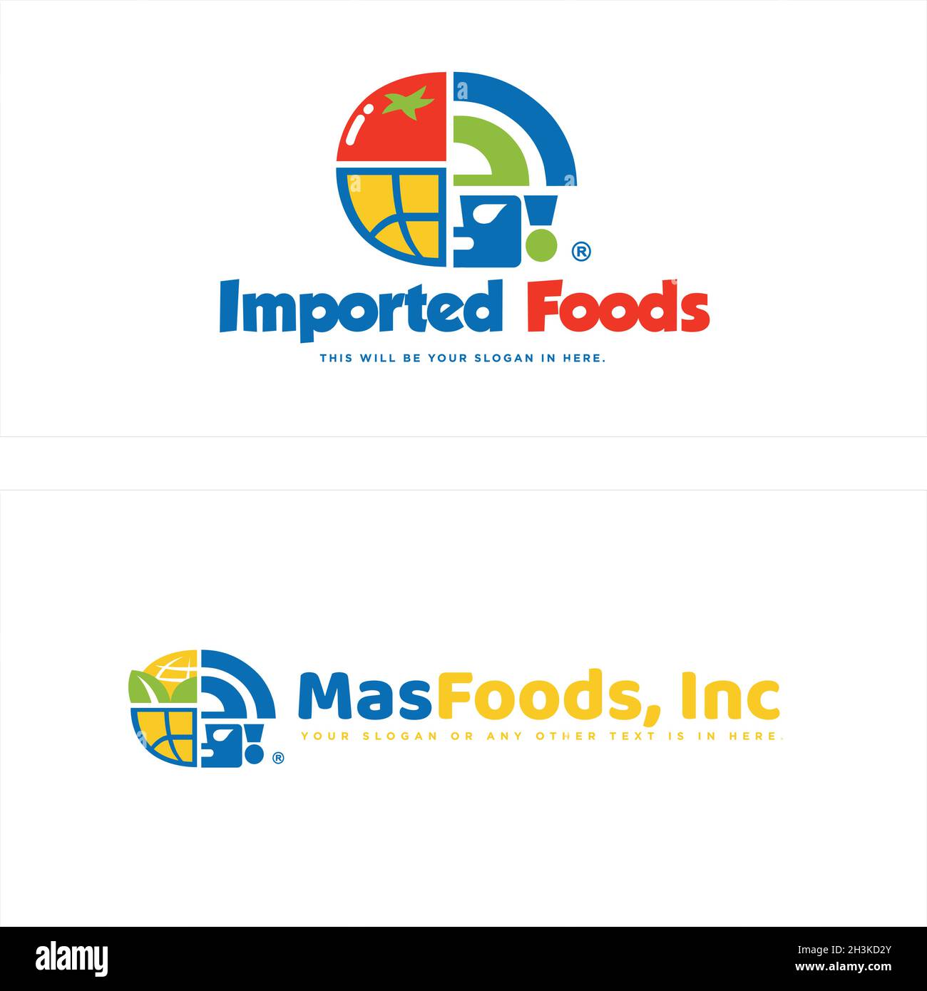 Modern food world vegetable store logo design Stock Vector Image & Art ...