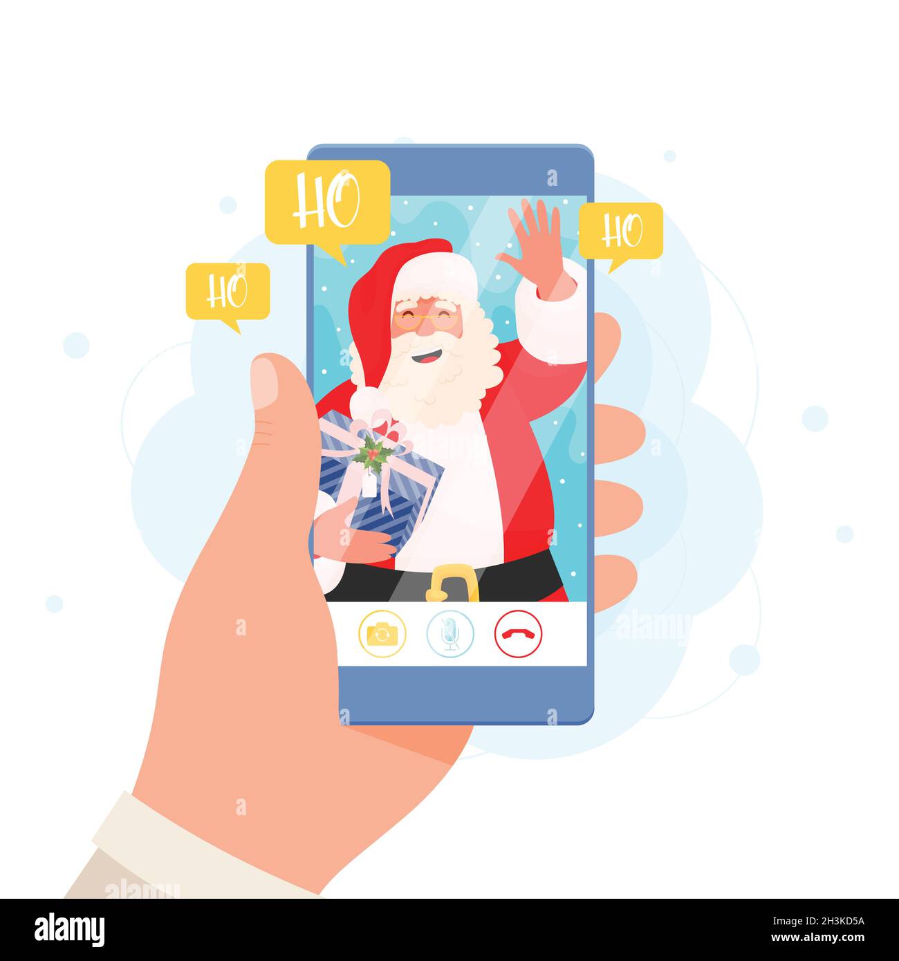 Santa on video call Stock Vector Images - Alamy