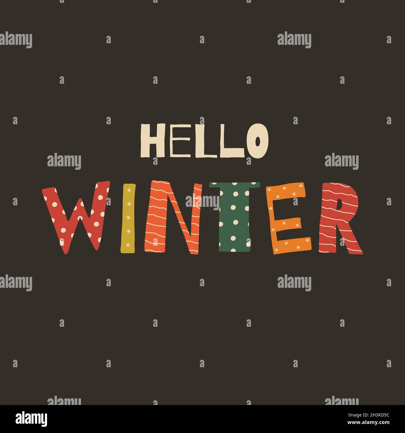 Hello winter lettering, vector Stock Vector Image & Art - Alamy