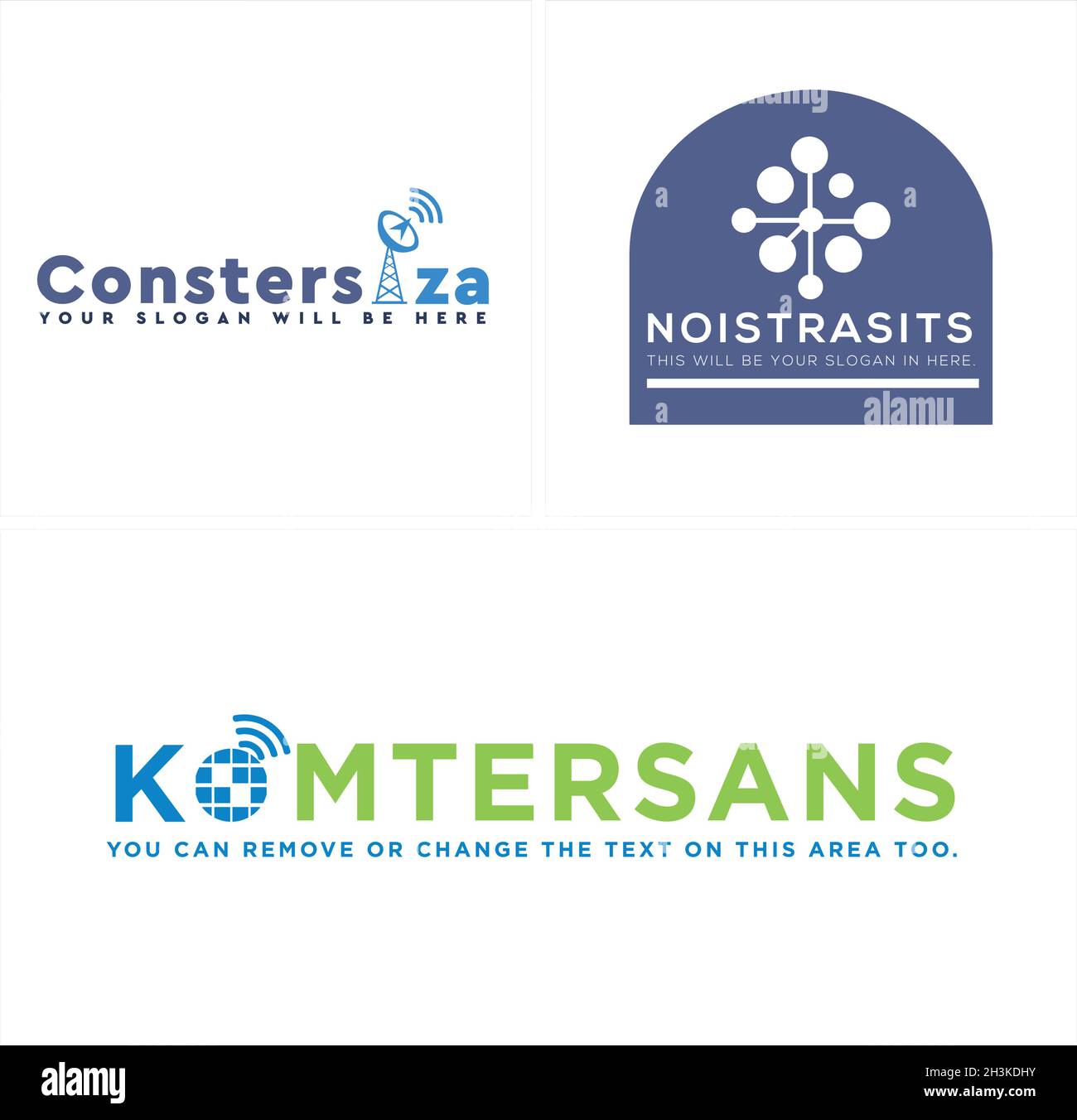 Modern technology communication global wireless connected logo design ...