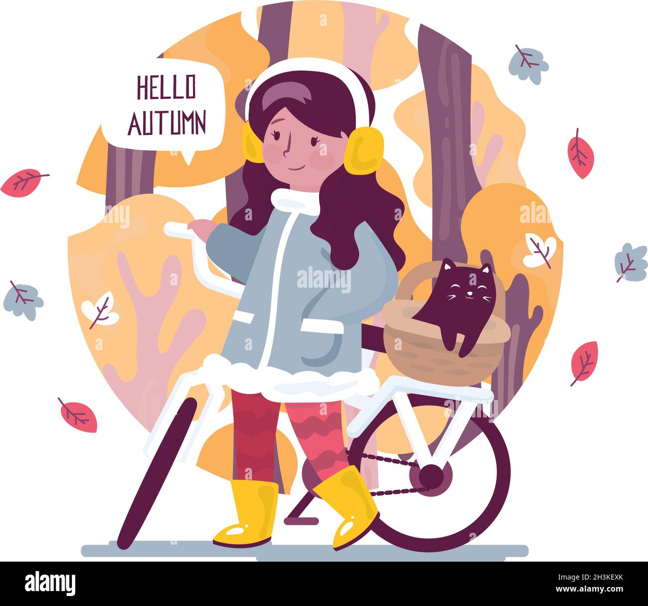 Fallen autumn leaves herbarium Stock Vector Images - Alamy