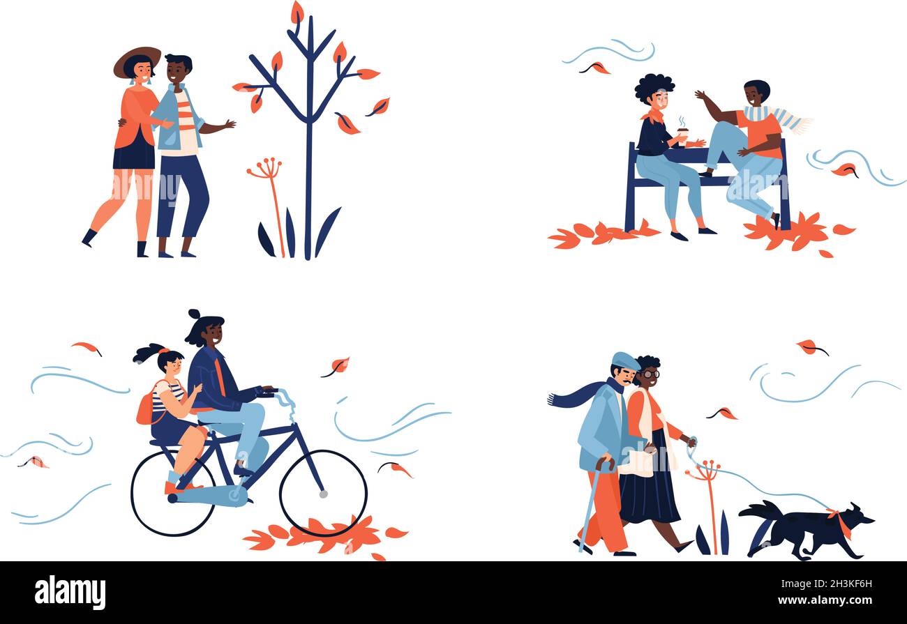 people autumn park vector design illustration Stock Vector Image & Art ...