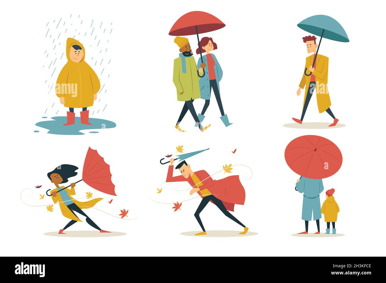 people walking autumn vector design illustration Stock Vector Image ...