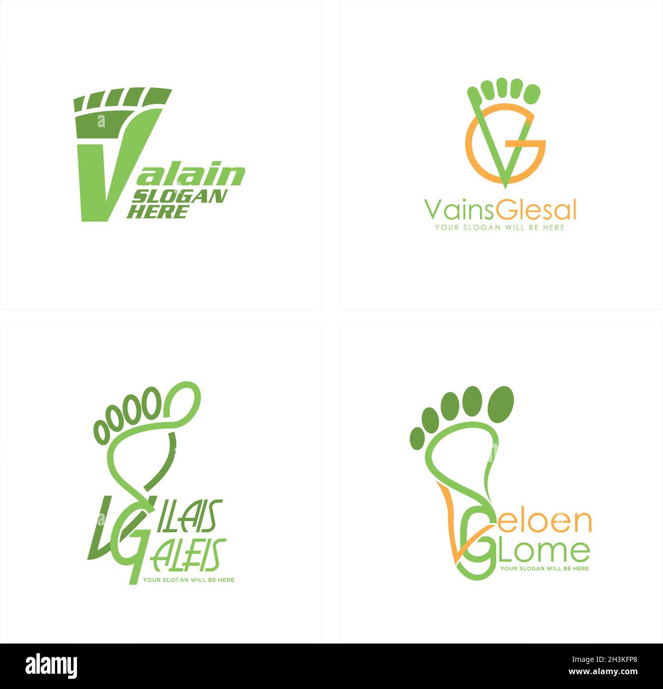 Modern initial letter logo VG foot therapy logo design Stock Vector ...