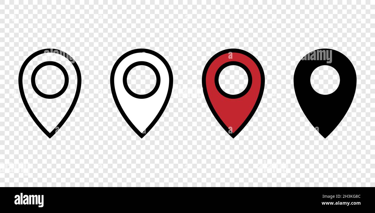 Pin icon set line style Stock Vector Image & Art - Alamy