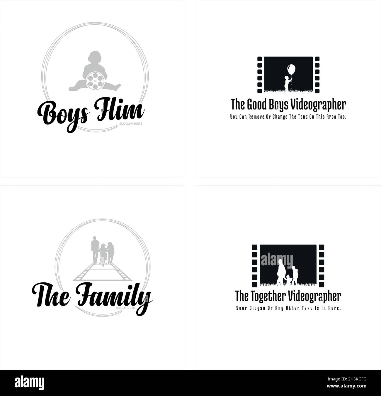 Set of Film kids family videographer logo design Stock Vector Image ...