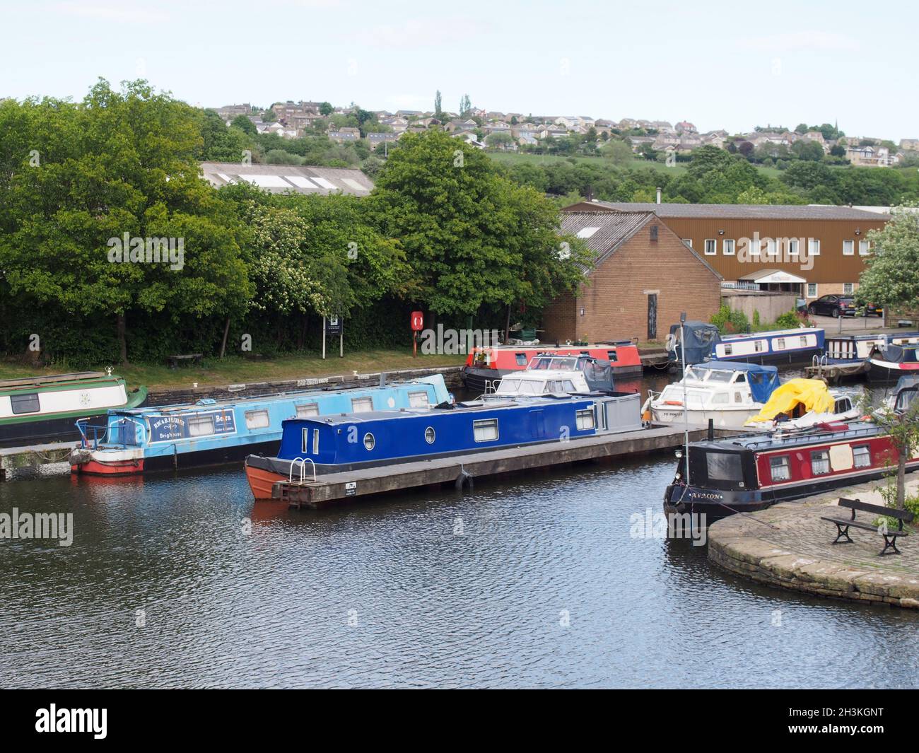 A view of brighouse basin boats and moorings on the calder and hebble ...