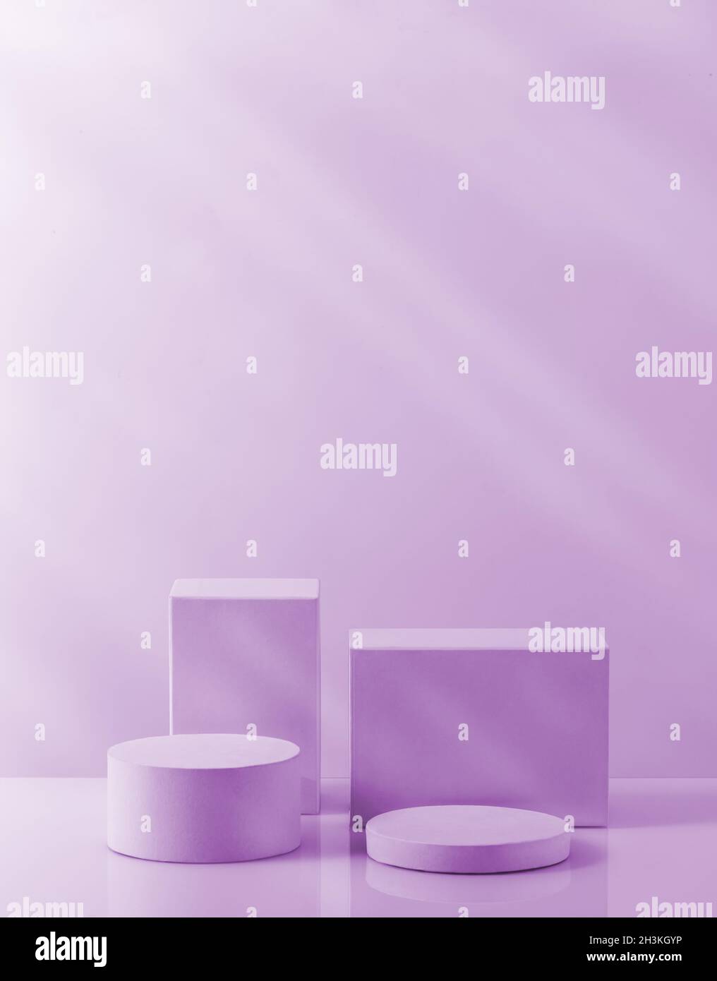 Purple podium for product display Stock Photo - Alamy