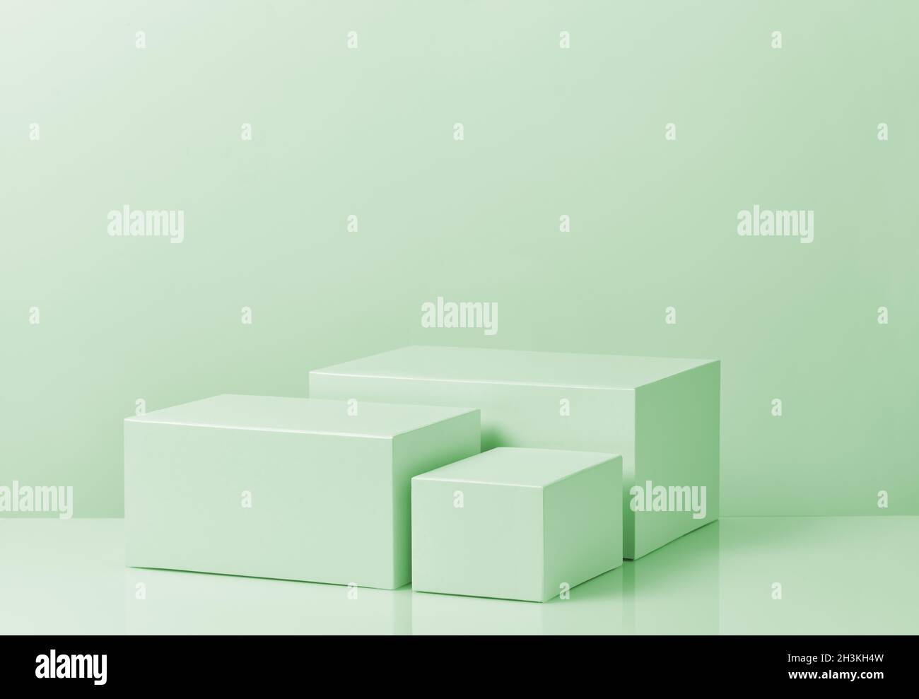 Abstract green cube display Stock Photo - Alamy