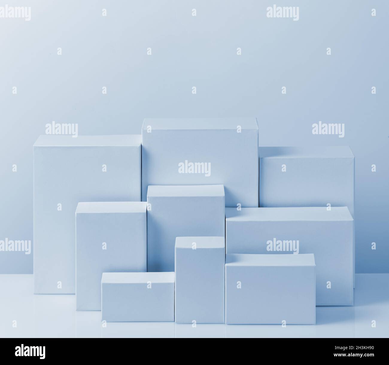 Blue blank boxes Stock Photo - Alamy