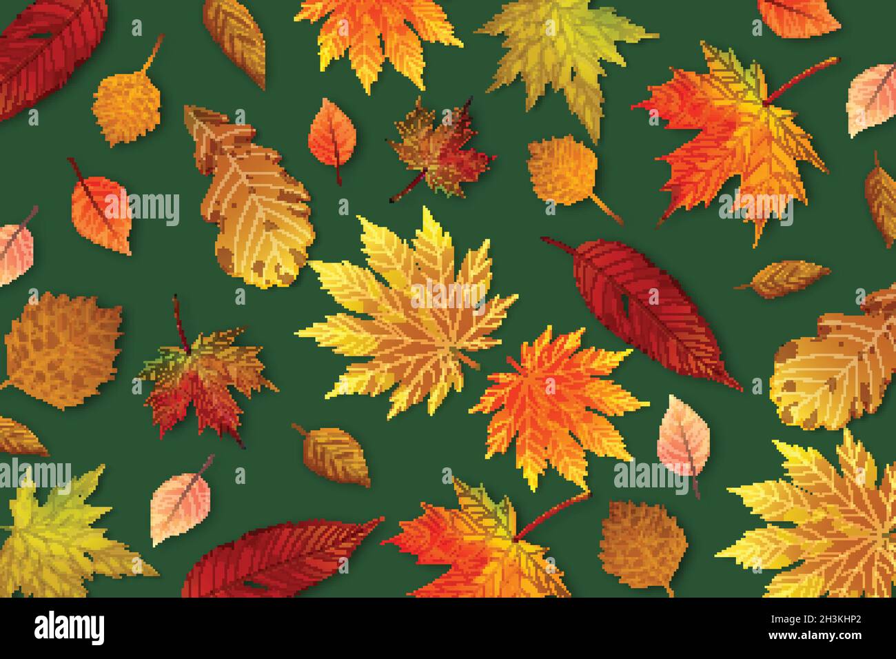 autumn leaves background realistic style vector design illustration ...
