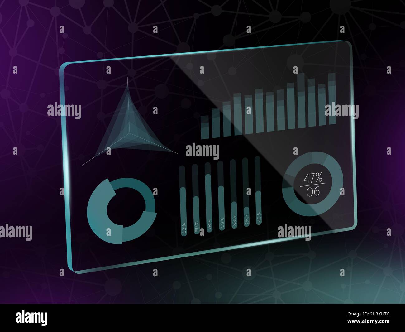 Futuristic charts and graphs projection on a digital tablet Stock Photo ...