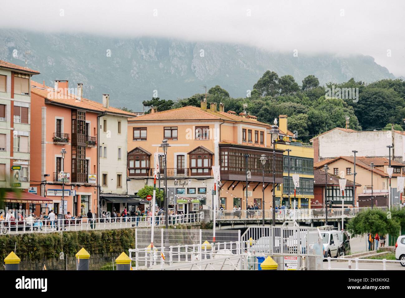 Fishing port marina of the beautiful village of Llanes in Aturias north ...