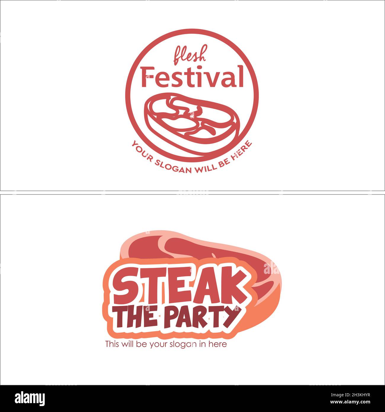 Modern food party meat badge logo design Stock Vector Image & Art - Alamy