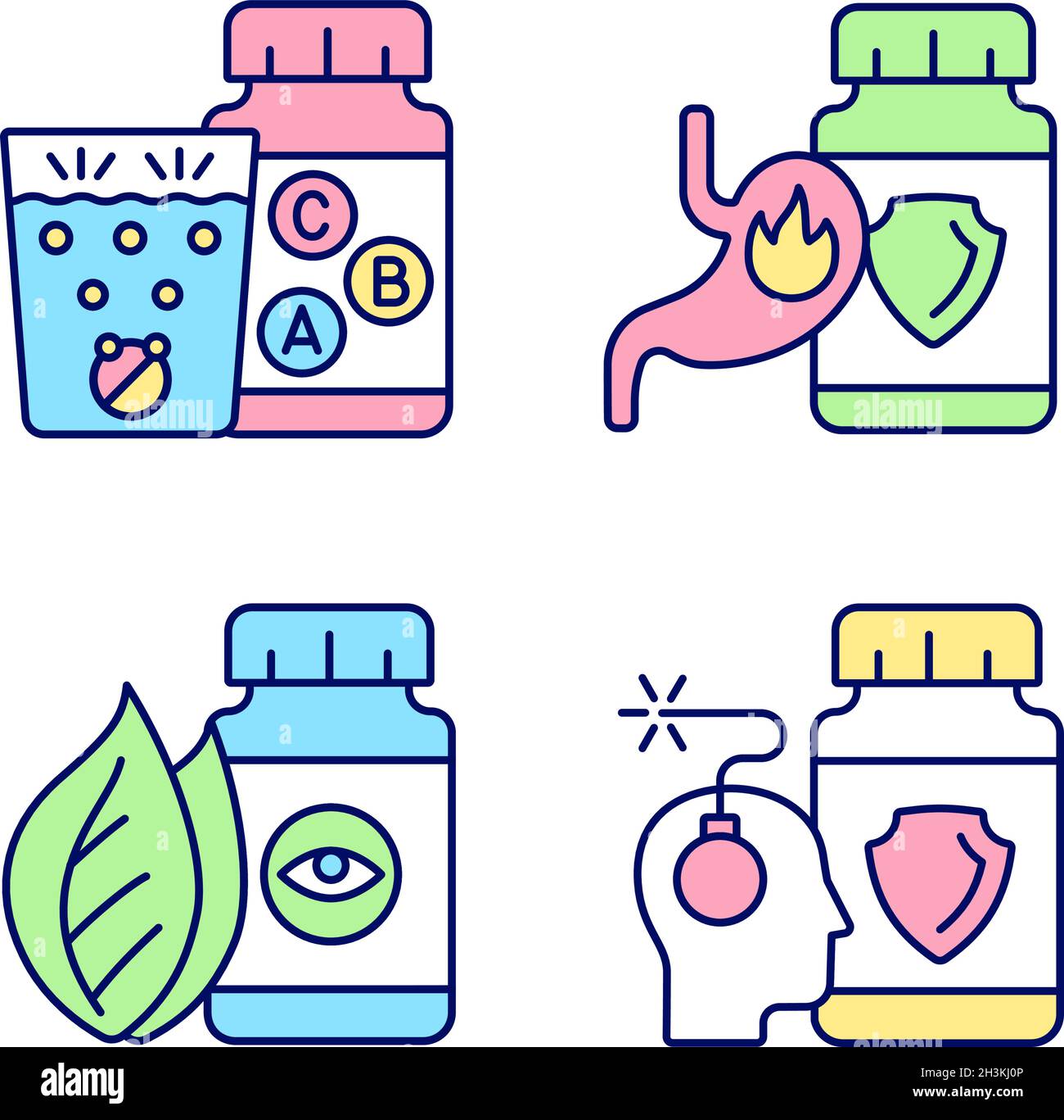 Food supplements RGB color icons set Stock Vector Image & Art - Alamy