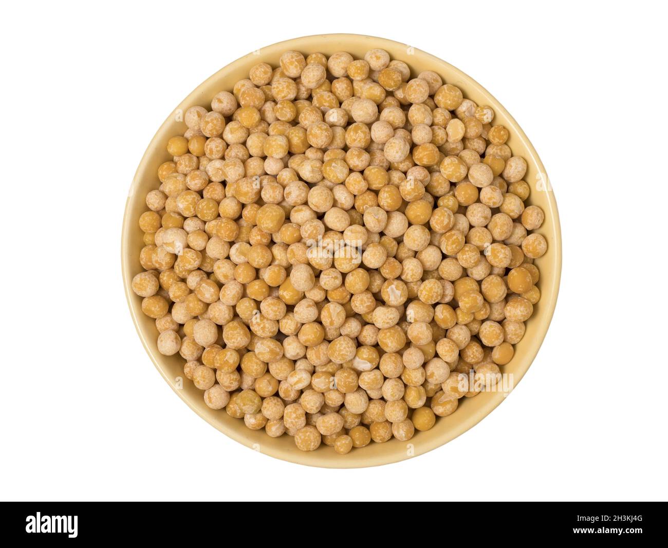 Bowl of yellow dried chickpeas on white background Stock Photo - Alamy