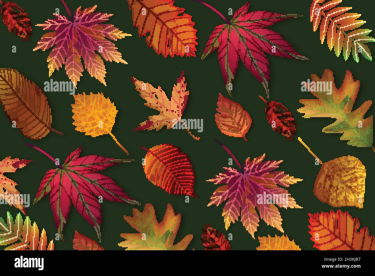 autumn leaves background realistic style vector design illustration ...