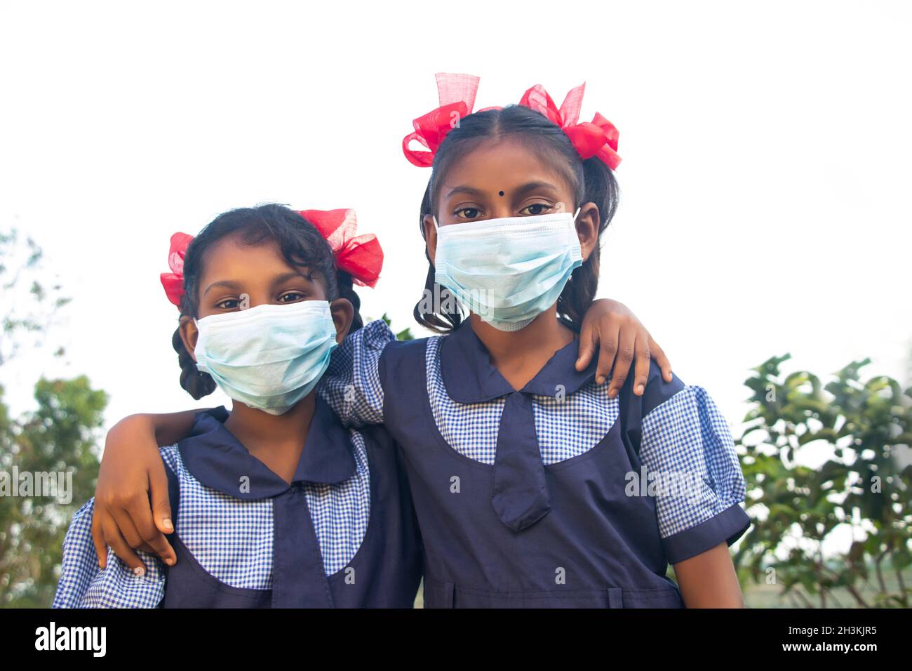 indian village government school girls operating laptop computer system ...