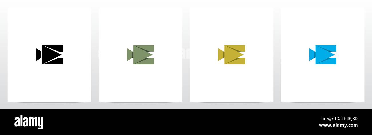 Folded Shape Camera Formed Letter Logo Design E Stock Vector Image ...