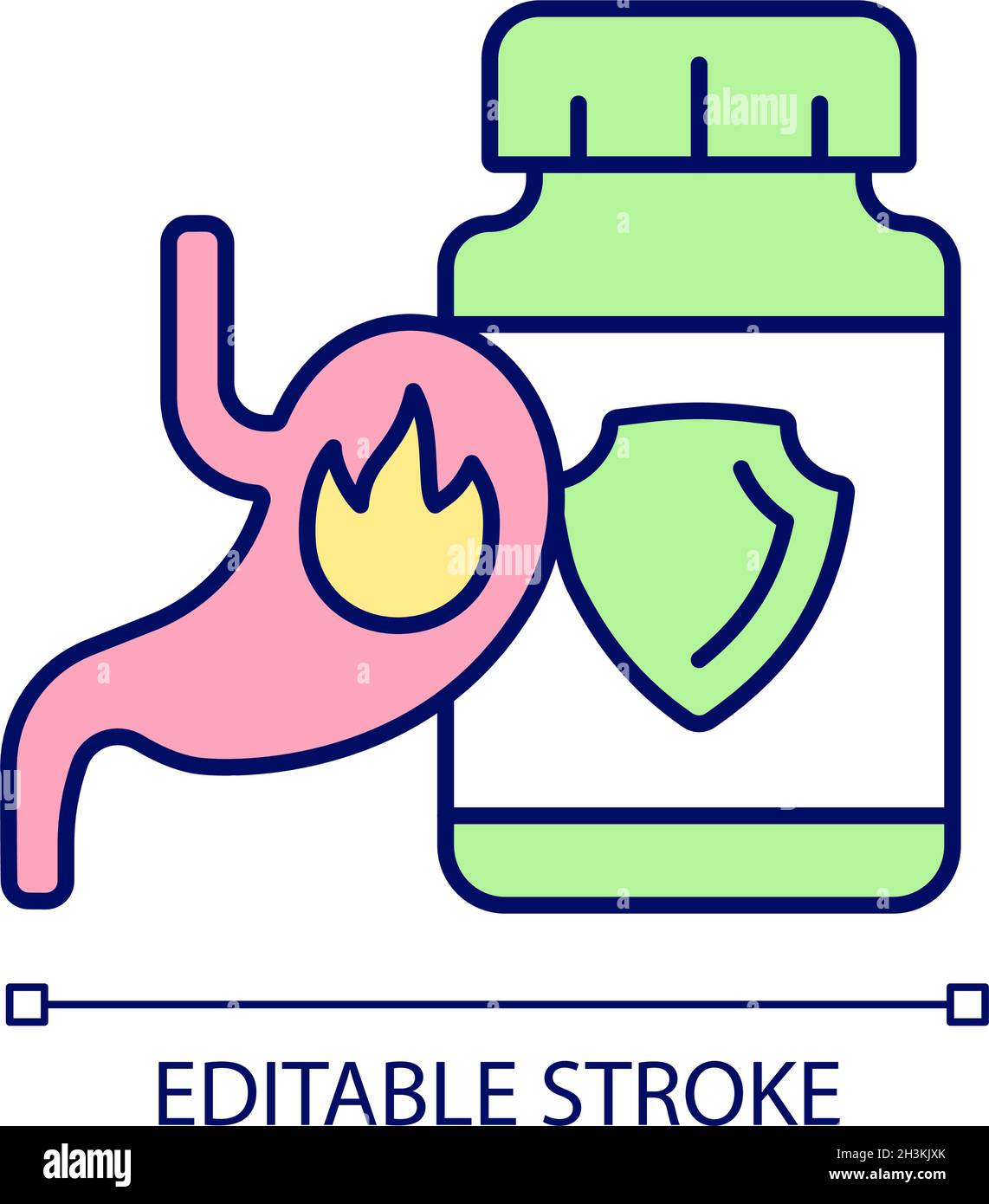 Acid reflux supplements RGB color icon Stock Vector Image & Art - Alamy