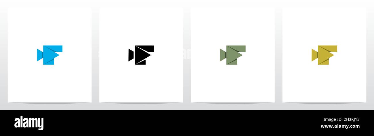 Folded Shape Camera Formed Letter Logo Design F Stock Vector Image ...